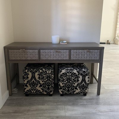 Palmdale Woven Drawer Console Natural Threshold Designed With Studio Mcgee Beach Style Entryway Storage Table Target