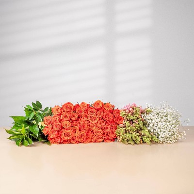 Build Your Own Bouquet - Fresh Cut White Roses, Lavender Stock ...