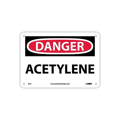 National Marker Aceytlene 7x10 .040 Aluminum Danger Sign D3a : Target