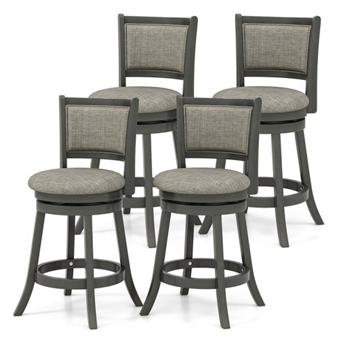 Tangkula Swivel Bar Stools Set Of 4 W/ Soft-padded Back & Seat Sturdy ...