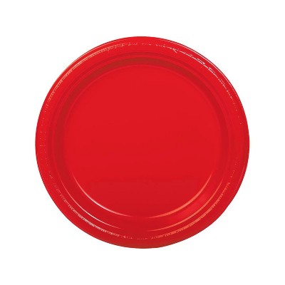 9" Red Disposable Plastic Dinner Plates - 20 Ct. : Target