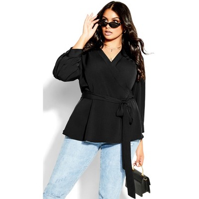 City Chic | Women's Plus Size Sultry Top - Black - 24w : Target