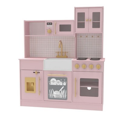 Kinder King Wooden Kids Play Kitchen, Toy Kitchen Playset for Toddler ...