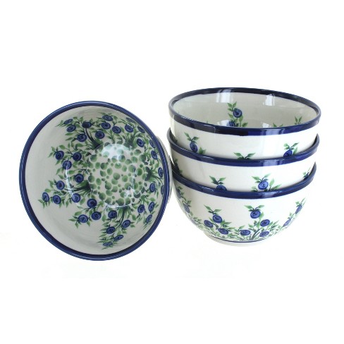 Blue Rose Polish Pottery 971-4 Zaklady 4 Piece Dessert Bowl Set : Target