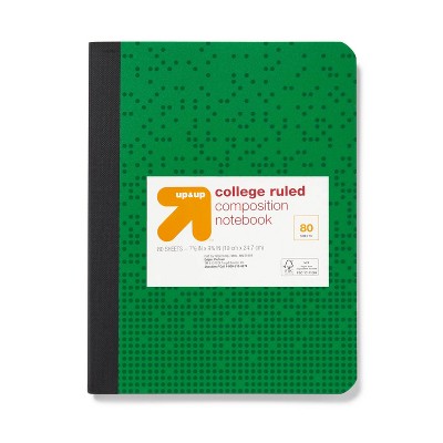College Ruled Composition Notebook Green - Up&up™: 80 Pages, Flexible ...