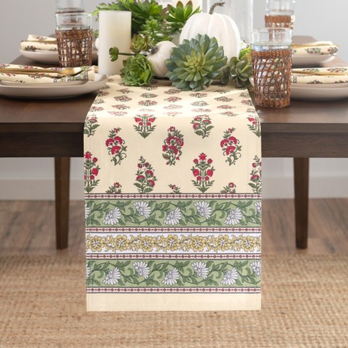 Nomad Winter Holiday Block Print Table Runner - Multicolor - 13x70 ...