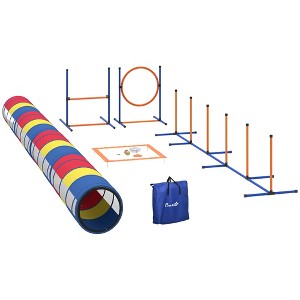 PawHut Dog Agility Training Equipment, 12-Piece Dog Obstacle Course ...