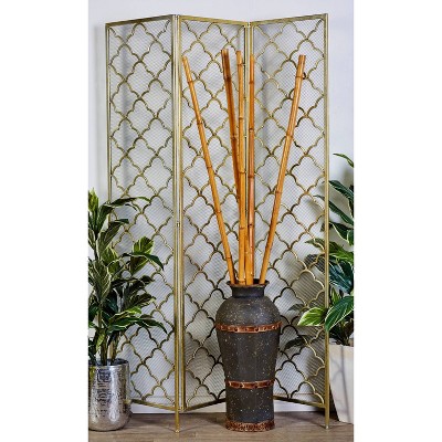 Traditional 4 Panel Fine Carved Room Divider Screen Gold - Olivia & May ...
