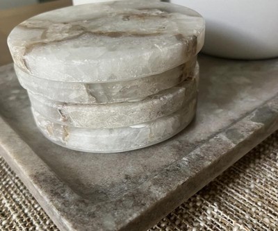 8"x12" Footed Marble Countertop Tray Warm Beige - Hearth & Hand™ With ...