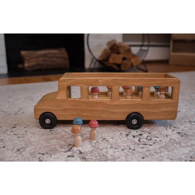 Remley Wooden Toy School Bus With Little People Cpsia Kid Safe Finish ...