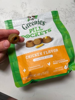 Greenies Chewy Dog Treats Pill Pockets Chicken Capsule Size - 7.9oz ...