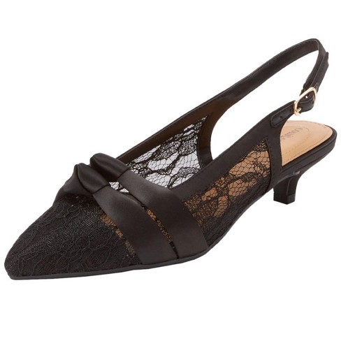 Comfortview Women's Wide Width The Poppy Slingback - 7 W, Black : Target