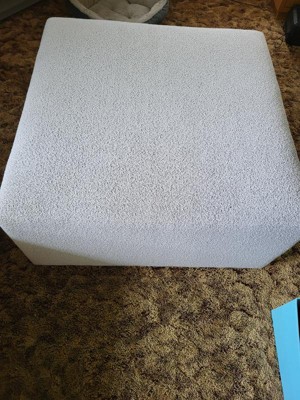 Boucle Upholstered Square Cocktail Ottoman - Hearth & Hand™ With ...