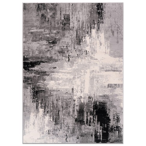 World Rug Gallery Bari Contemporary Abstract Art Area Rug - Black 7'10 ...