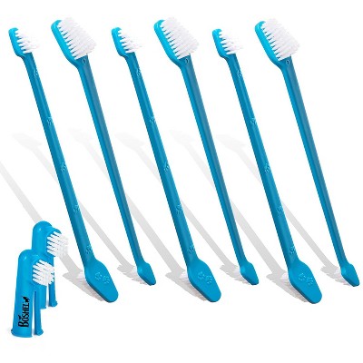 Boshel Dog Toothbrush Set - 8 Pack - 6 Long Handled Double-sided ...