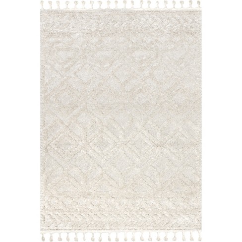 Nuloom Akia Lattice High/low Tassel Area Rug 8x10, Ivory : Target