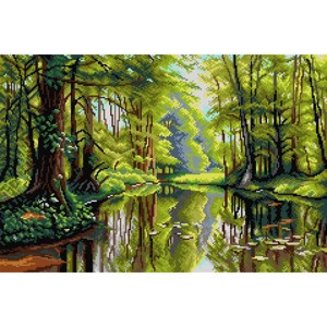 Orchidea Needlepoint canvas for halfstitch without yarn after Peder ...