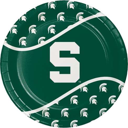 24ct Michigan State Spartans Paper Plates Green - Ncaa : Target