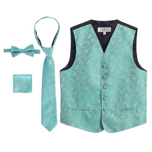Gioberti Kids And Boys 4pc Paisley Vest Set, Mint, Size 8 : Target