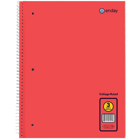 C/r 120 Ct. 3-subject Spiral Notebook, Red : Target