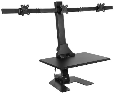 Mount-it! Height Adjustable Converting Triple Monitor Electric Standing ...