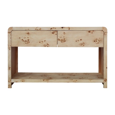 Sagebrook Home 30" 2 Drawer Rectangle Cube Console Table Natural: Mdf ...