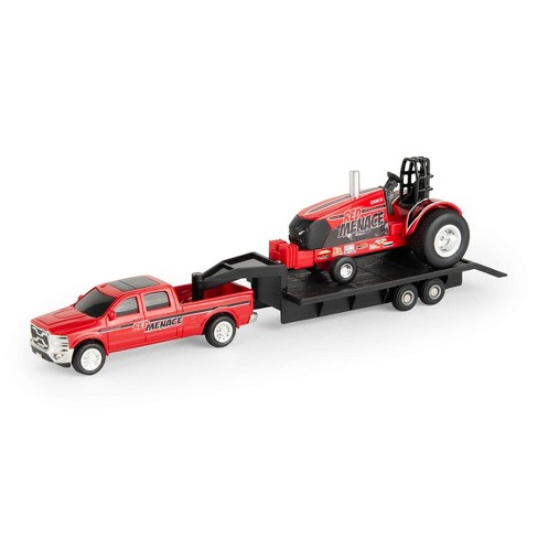 Ertl 1/64 Case Ih "red Menace" Pulling Tractor With Pickup Truck ...