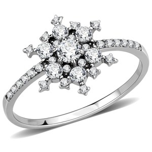 Slickblue Minimalist Holiday Theme Snowflake Ring, Clear Cubic Zirconia ...