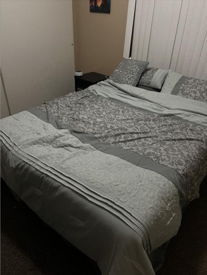 510 Design 8pc King Casey Embroidered Comforter Set Neutral: Microfiber ...
