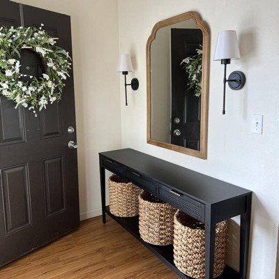 East Bluff Woven Drawer Console Table Black - Threshold™ Designed With ...