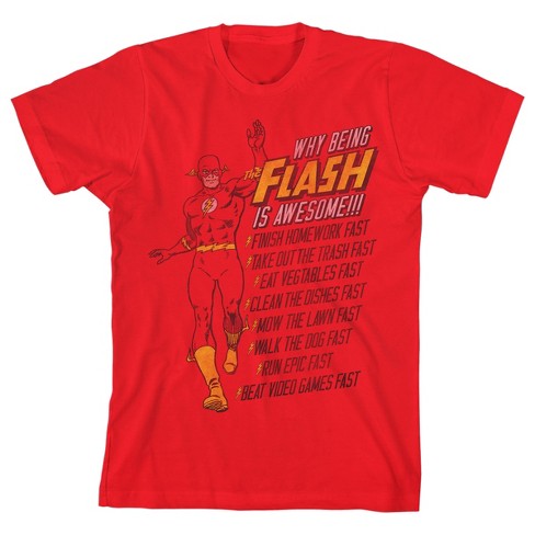 The Flash Why Being Flash Is Awesome Youth Red Graphic Tee-small : Target