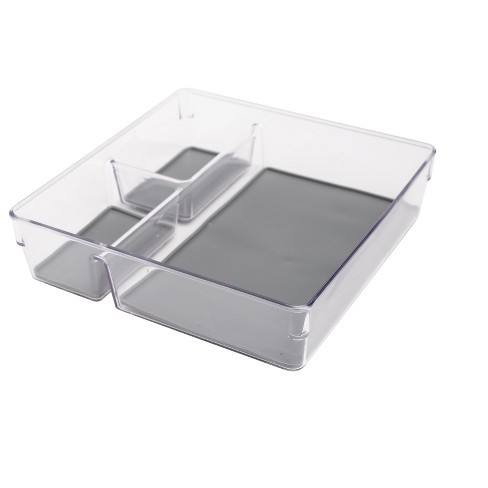 Lexi Home 3 Compartment Multi Purpose Square Acrylic Drawer Organizer ...