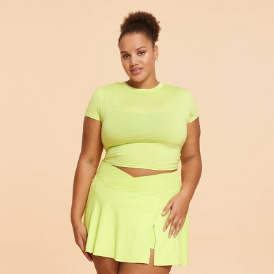 Blogilates Women's Reversible Bow Back Short Sleeve Top - Lime Green 3x ...
