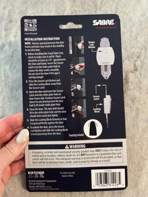 Sabre Portable Door Lock: Keyless Temporary Security For Most Door ...