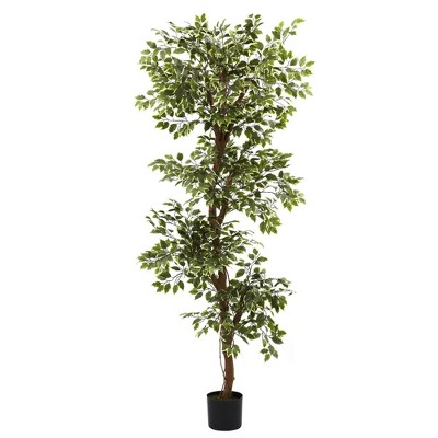 Nearly Natural 6-ft Variegated Ficus Tree : Target