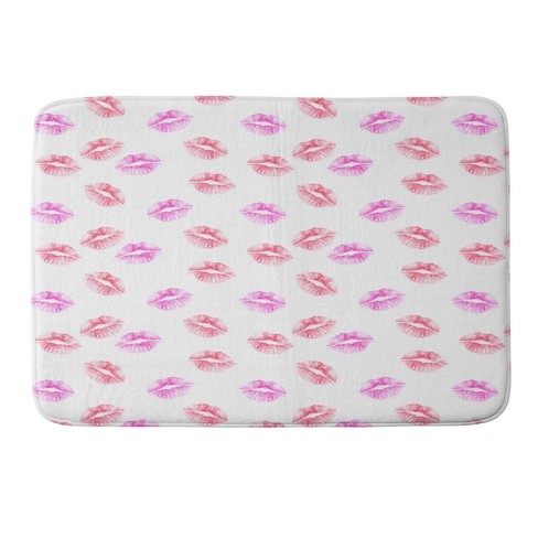 Wonder Forest Kiss Kiss Lips Memory Foam Bath Rug White - Deny Designs ...