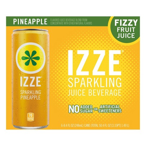 Izze Pineapple Sparkling Juice - 6pk/8.4 Fl Oz Cans : Target