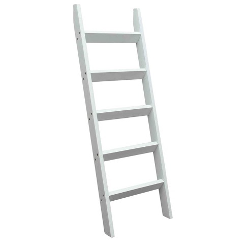 Hallops 5 Ft Wood Rustic Ladder Shelf - White : Target