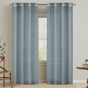 H.Versailtex Linen Curtains Nickel Grommet Energy Saving Light ...