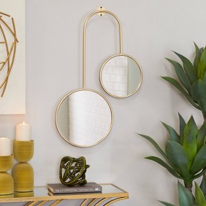 Modern Metal Wall Mirror Gold Cosmoliving By Cosmopolitan Round Wood Frame Includes Mounting Hardware Target