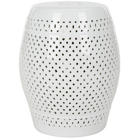 Diamond Ceramic Garden Stool - White - Safavieh. : Target
