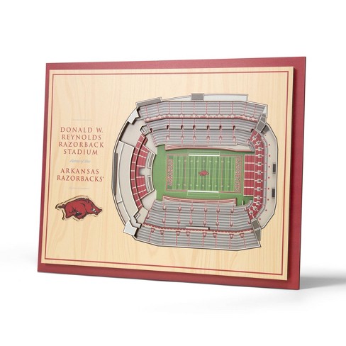 Ncaa Arkansas Razorbacks 5-layer Stadiumviews 3d Wall Art : Target