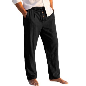 INSPIRE CHIC Men's Casual Lightweight Button Drawstring Waist ...