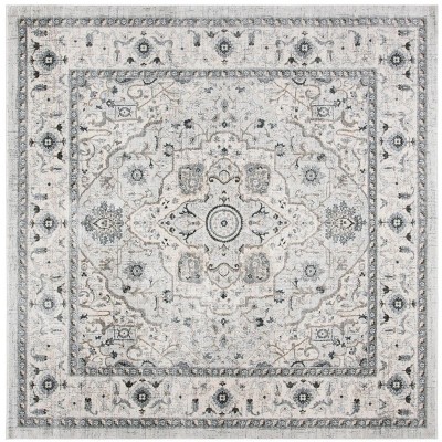 Isabella Isa936 Power Loomed Area Rug - Light Grey/grey - 6'7"x6'7 ...