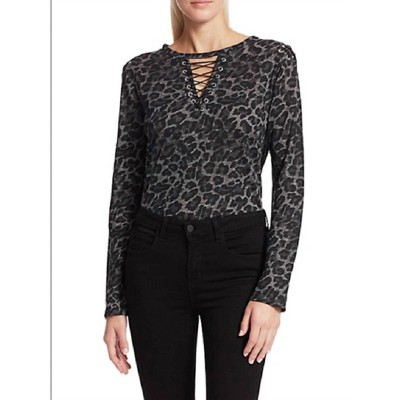 Women's Valentina Lace Up Leopard Top - Generation Love Xs : Target