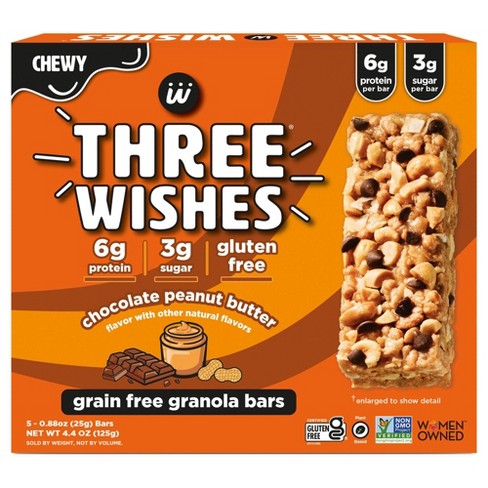 Three Wishes Peanut Butter Granola Bars - 4.4oz : Target