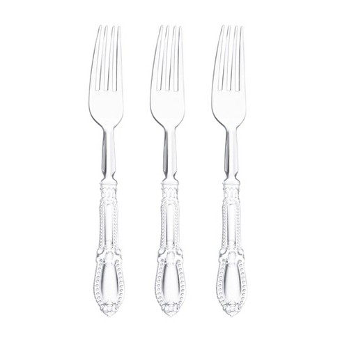 Smarty Had A Party Clear Baroque Disposable Plastic Dinner Forks (480 ...