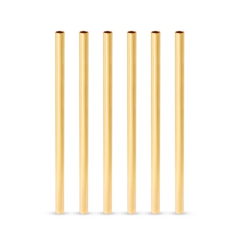 Viski Stainless Steel Cocktail Straws With Gold Finish, Eco-friendly ...