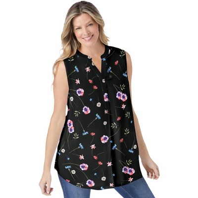 Woman Within Women's Plus Size Easy Maxi Tunic - 14/16, Plum Purple ...