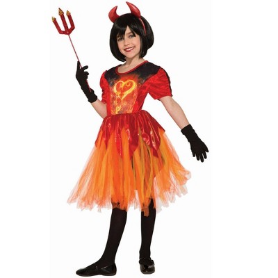 Halloweencostumes.com Small Girl Cute Devil Costume For Girls, Red : Target
